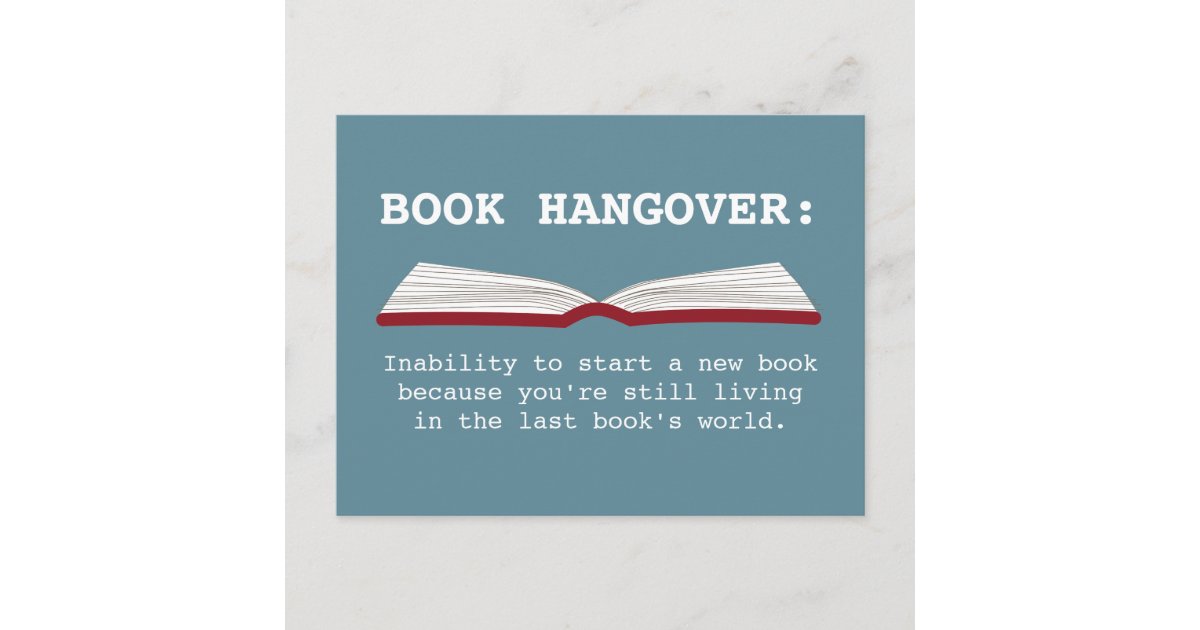 Funny Book Hangover Definition Book Lover Postcard | Zazzle