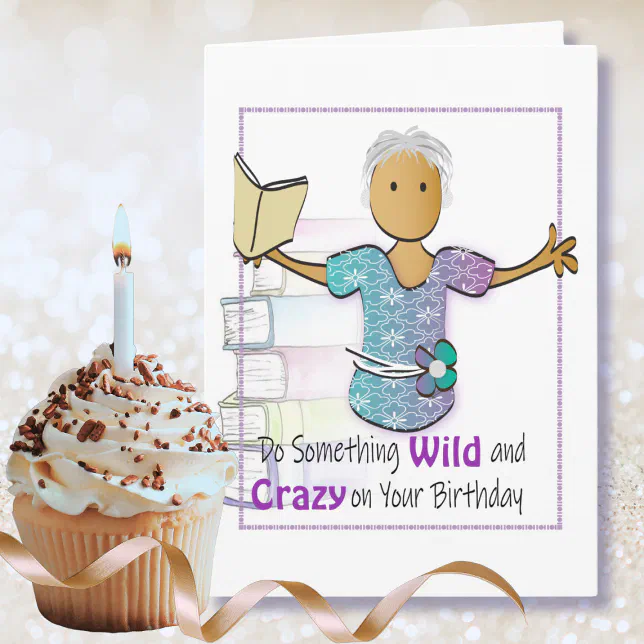 Funny Bookworm Birthday Card for Her | Zazzle