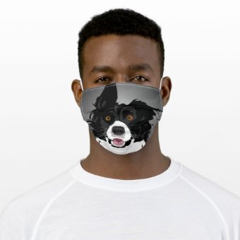 Funny Border Collie Dog Adult Cloth Face Mask | Zazzle