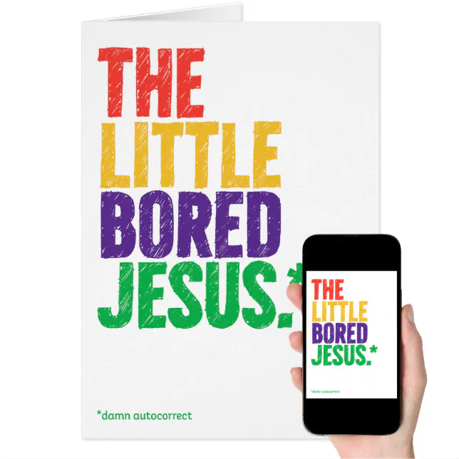 Funny “Bored Jesus” Autocorrect Christmas Card | Zazzle