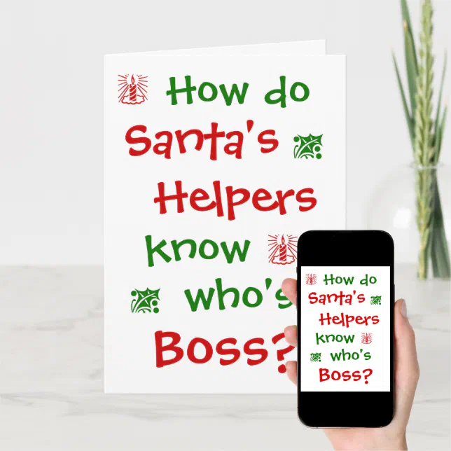 Funny Boss Christmas Joke Office Humor Pun Holiday Card | Zazzle