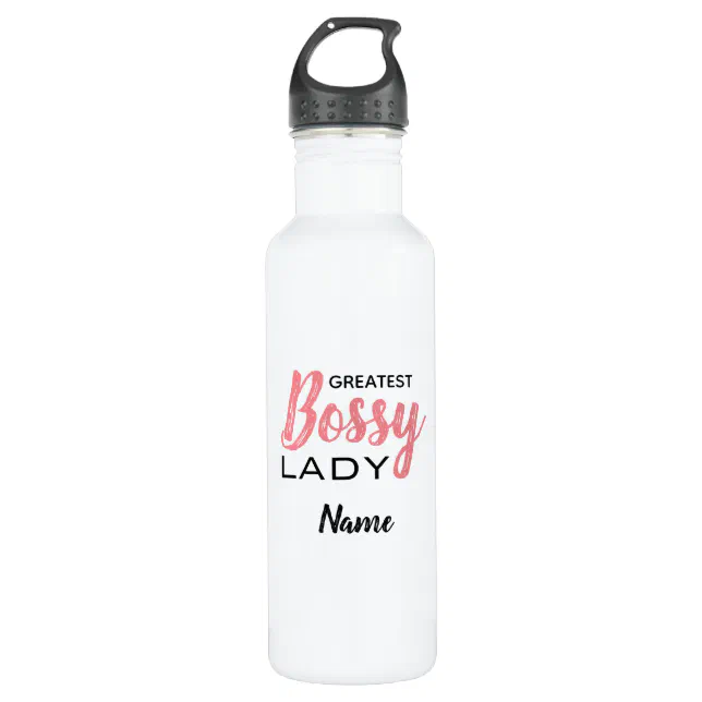 Funny Boss Lady Personalized Humor Typography Stainless Steel Water ...