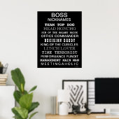 Funny Boss Nicknames Poster | Boss Joke Sign Gift | Zazzle