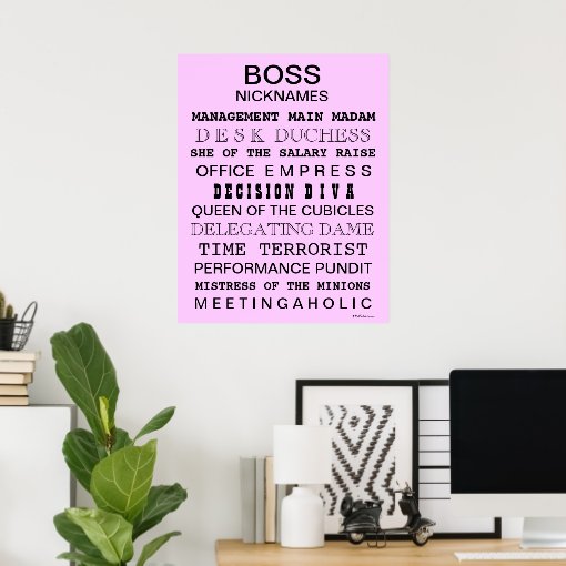 Funny Boss Poster | Office Sign | Female Boss Gift | Zazzle
