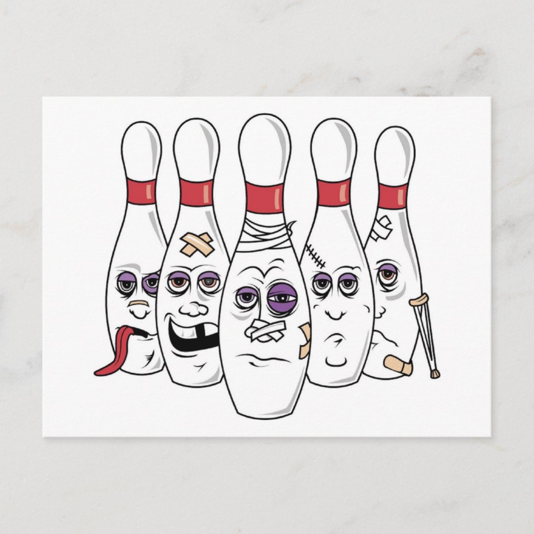 Funny Bowling Postcard | Zazzle