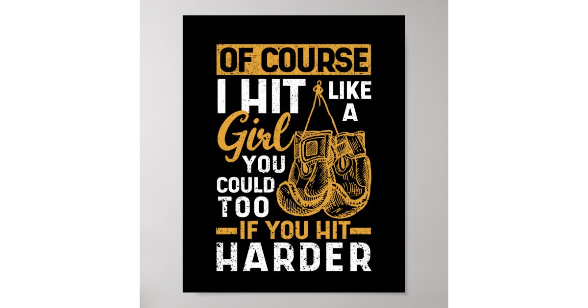 Funny boxing kickboxer gym boxer poster | Zazzle