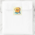 Funny Breakfast toast add text Square Sticker | Zazzle