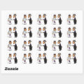 Funny Bride and Groom Goat Wedding Square Sticker | Zazzle