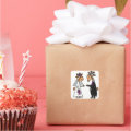 Funny Bride and Groom Goat Wedding Square Sticker | Zazzle