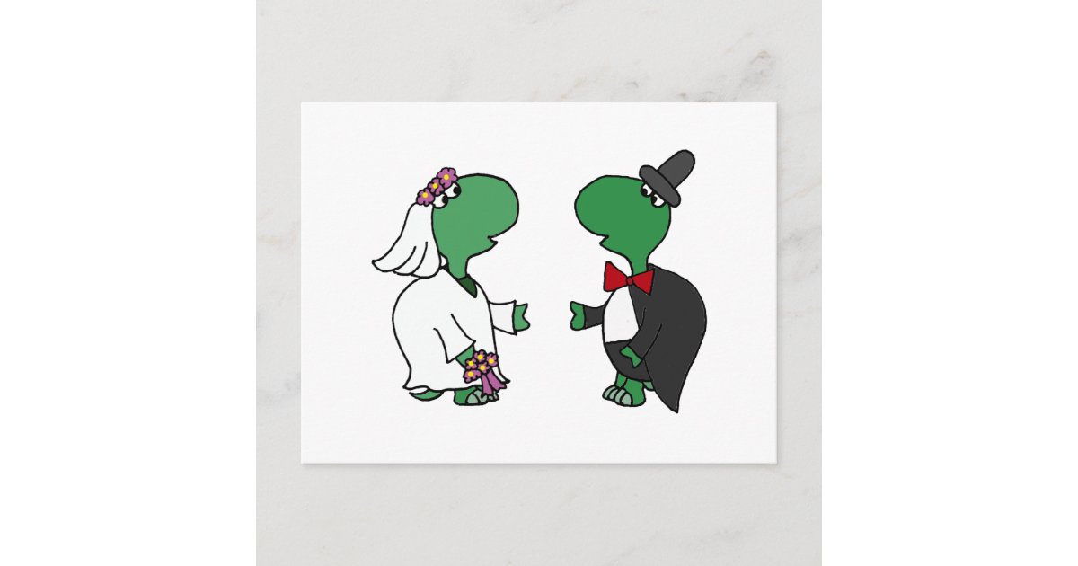 Funny Bride and Groom Turtle Wedding Design Postcard | Zazzle