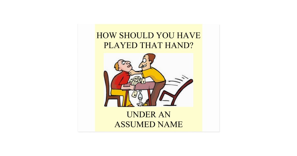 funny bridge player joke design postcard | Zazzle.com