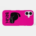 Funny “Bruh” Cat Cute Pink Aesthetic Black cat iPhone Case | Zazzle