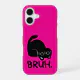 Funny “Bruh” Cat Cute Pink Aesthetic Black cat iPhone Case | Zazzle