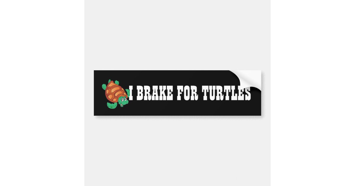 Funny Bumper Sticker I Brake for Turtles | Zazzle
