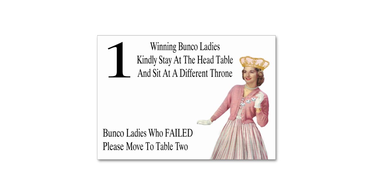 Funny Bunco Move From Table One Cards Queen #2 | Zazzle