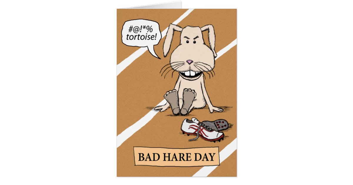 Funny Bunny: Bad Hare Day Card | Zazzle.com