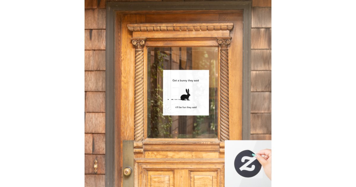 Funny Bunny Poop Window Decal | Zazzle