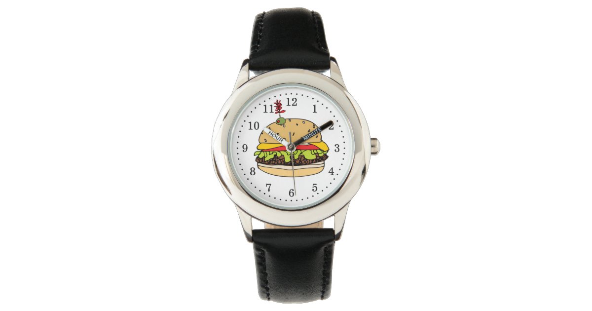Funny Burger Time Watch | Zazzle