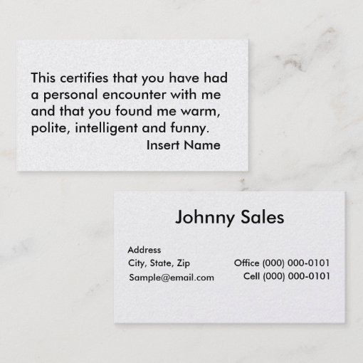 Funny Business Card | Zazzle