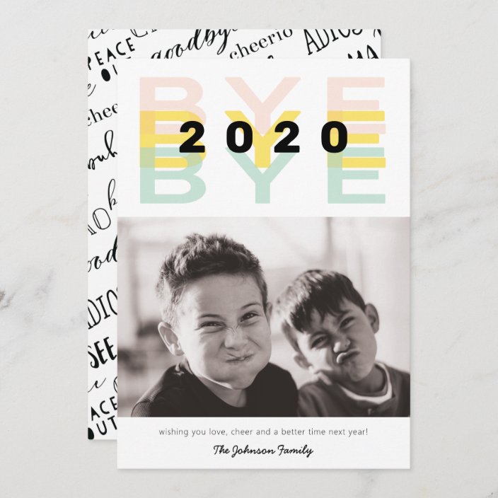 Funny "Bye 2020" Single Photo Holiday Card | Zazzle.com