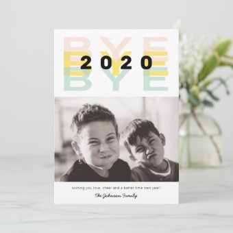 Funny "Bye 2020" Single Photo Holiday Card | Zazzle