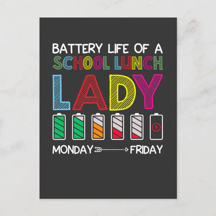 Funny Cafeteria School Lunch Lady Week Mood Humor Postcard | Zazzle