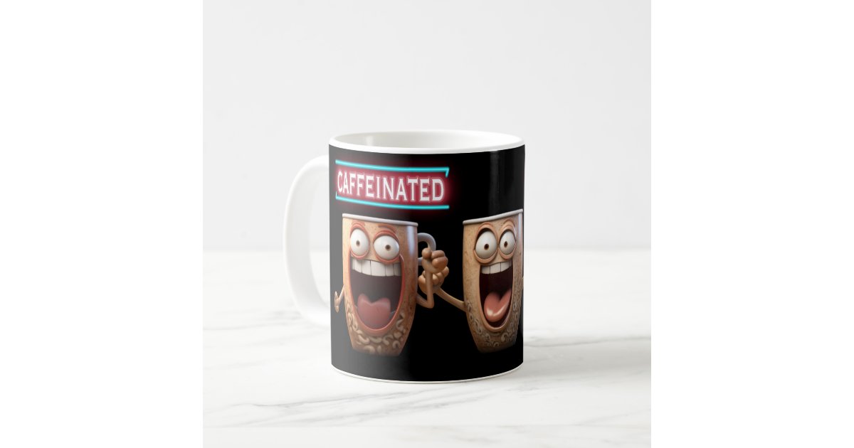 Funny Caffeinated Cartoons Silly Humor Coffee Mug | Zazzle