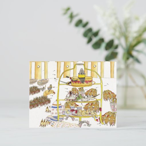 Funny Cake History 1066 Quirky Afternoon Tea Postcard | Zazzle