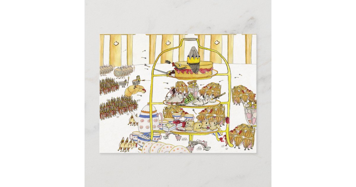 Funny Cake History 1066 Quirky Afternoon Tea Postcard | Zazzle