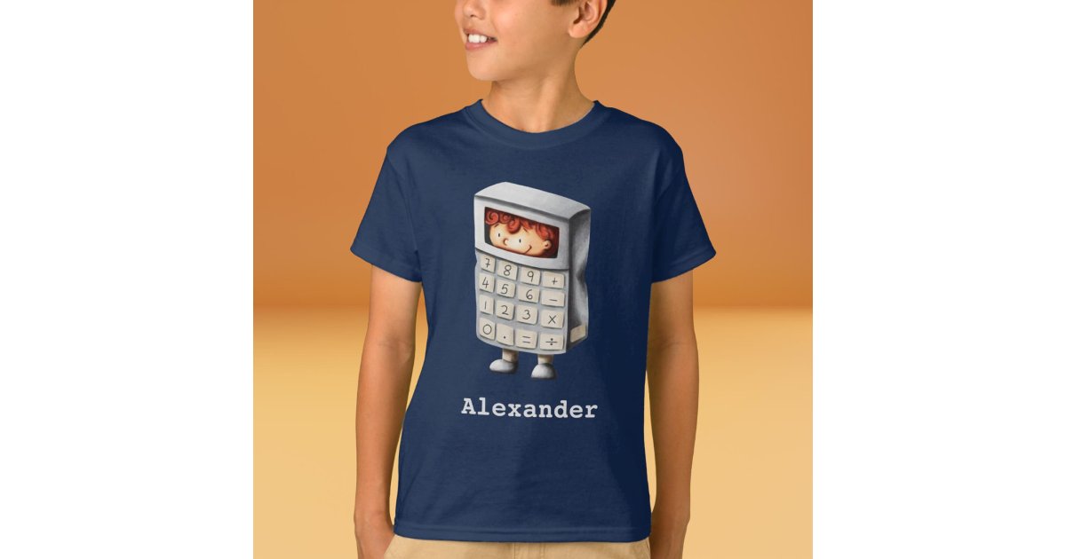 Funny Calculator Kids Math T-Shirt | Zazzle