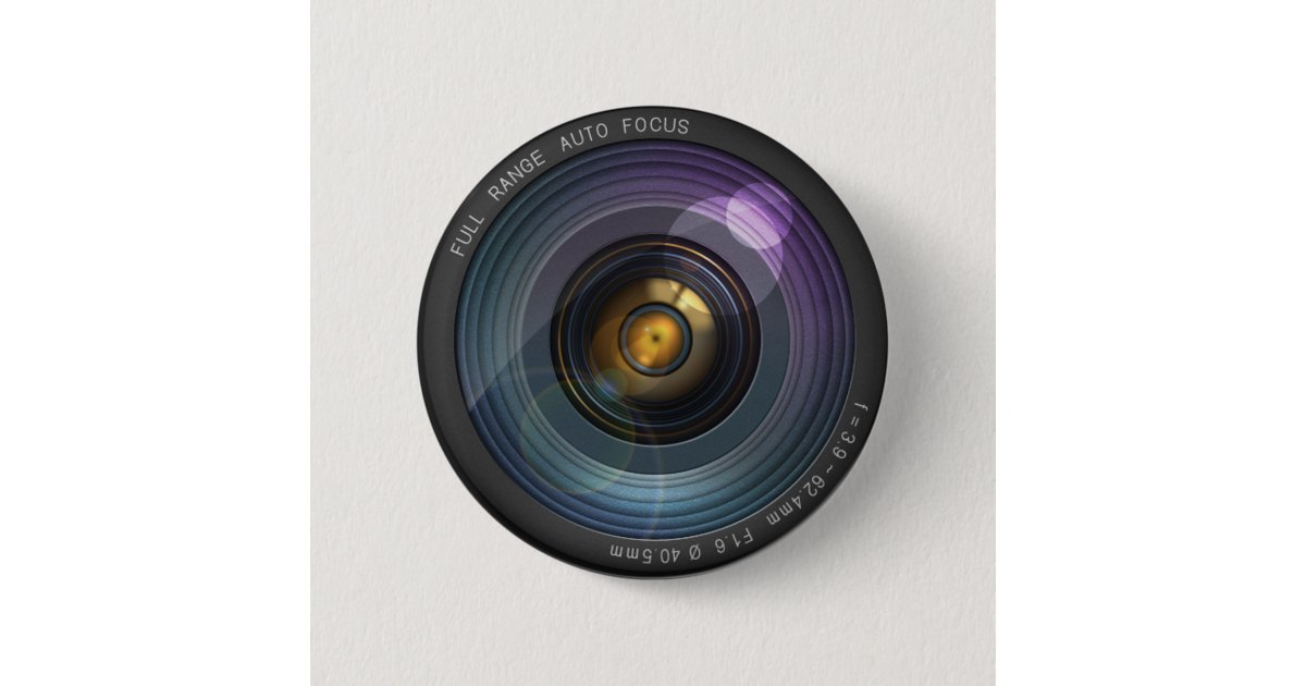 Funny Camera Lens Round Pinback Button | Zazzle