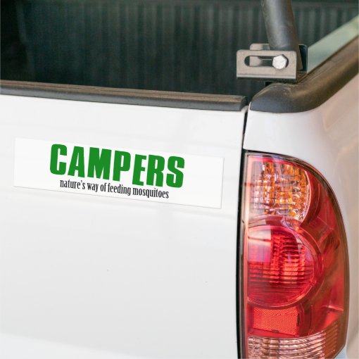 Funny camping designs bumper sticker | Zazzle