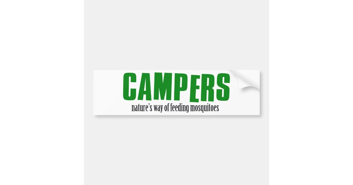 Funny camping designs bumper sticker | Zazzle