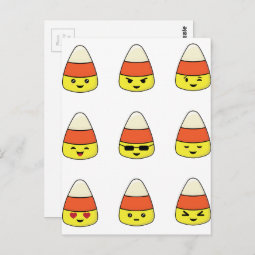 Funny Candy Corn Emoji Postcard | Zazzle