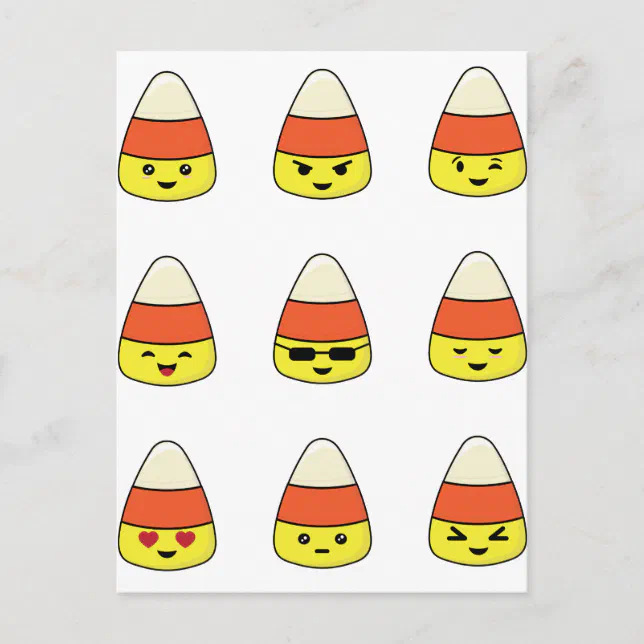 Funny Candy Corn Emoji Postcard | Zazzle