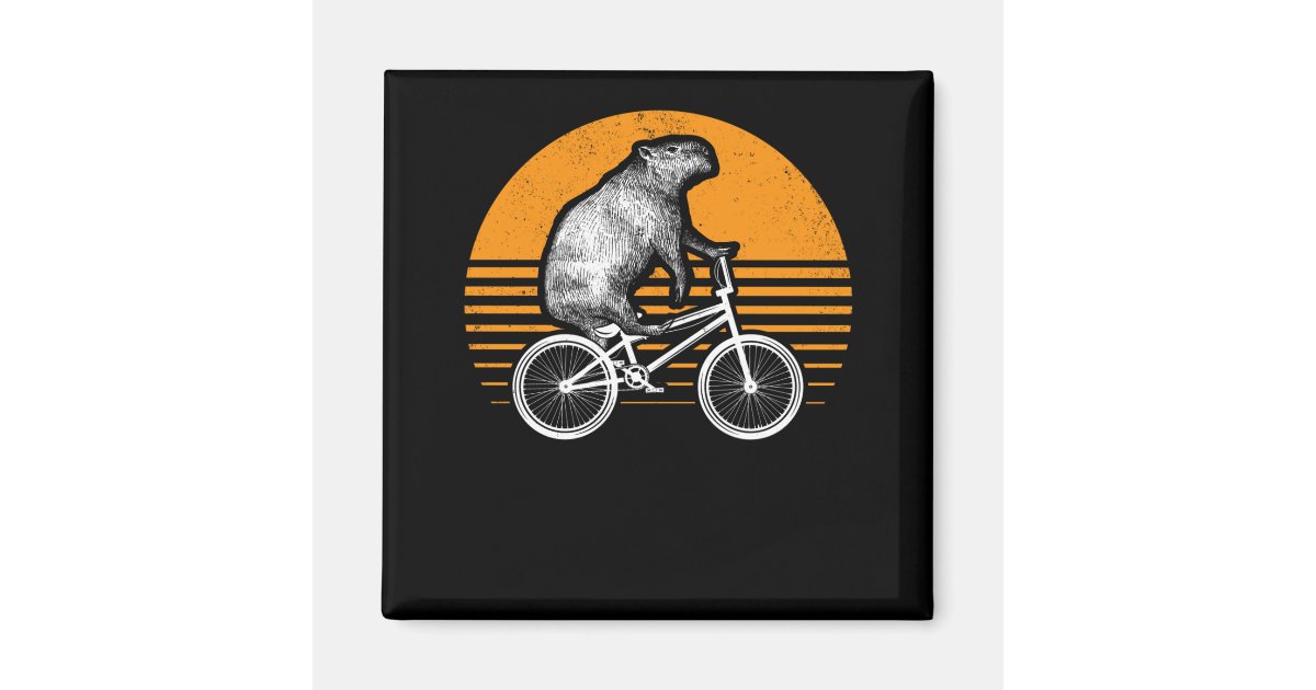 Funny Capybara Riding Bike Retro Capibara Bicycle Magnet | Zazzle