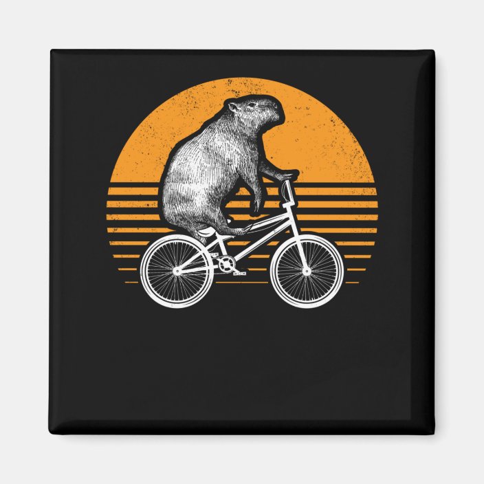 Funny Capybara Riding Bike Retro Capibara Bicycle Magnet | Zazzle.com