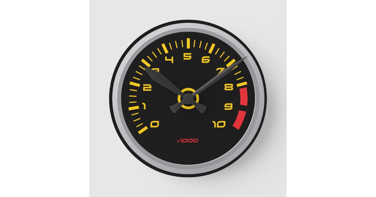 Funny Car RPM Gage Wall Clock | Zazzle