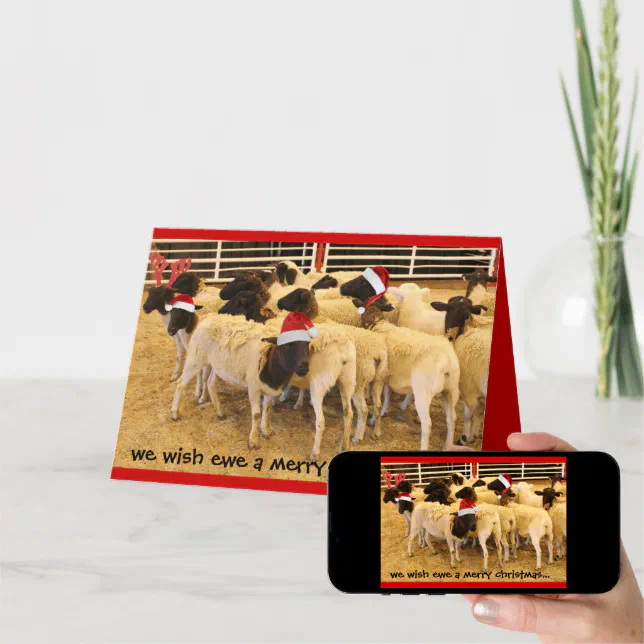 Funny Card, Wish Ewe Merry Xmas, Happy Gnu Year! Holiday Card | Zazzle