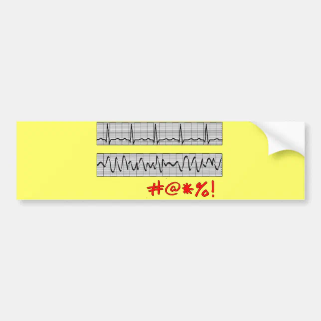 Funny Cardiac Rhythm Strip Gifts Bumper Sticker | Zazzle