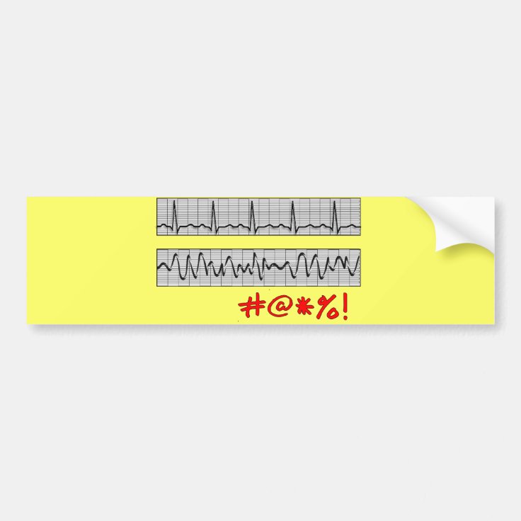 Funny Cardiac Rhythm Strip Gifts Bumper Sticker | Zazzle
