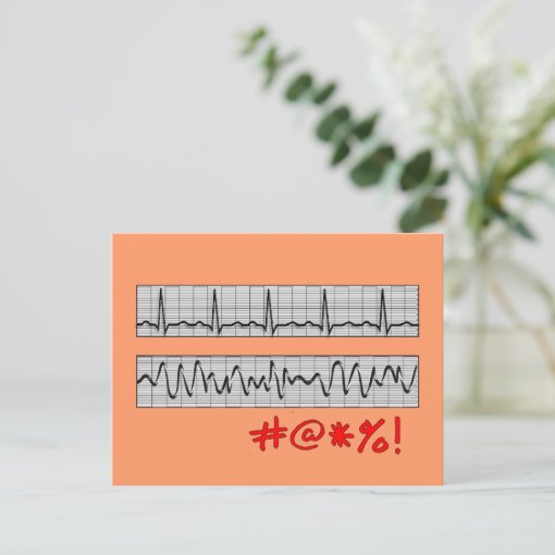 Funny Cardiac Rhythm Strip Gifts Postcard | Zazzle