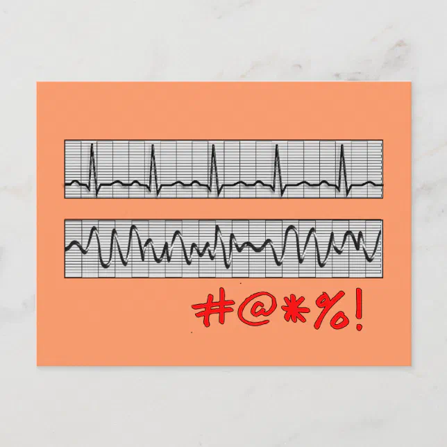 Funny Cardiac Rhythm Strip Gifts Postcard | Zazzle