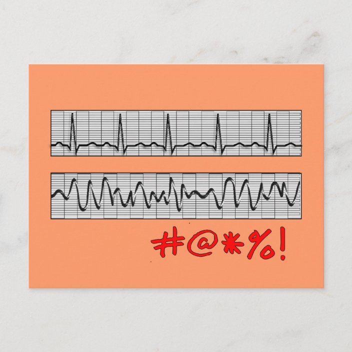 Funny Cardiac Rhythm Strip Gifts Postcard | Zazzle.com