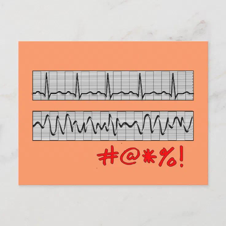 Funny Cardiac Rhythm Strip Gifts Postcard | Zazzle
