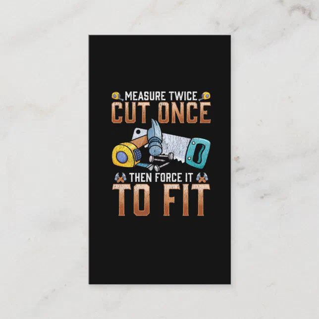 Funny Carpenter Dad Joke Woodworker Humor Business Card | Zazzle