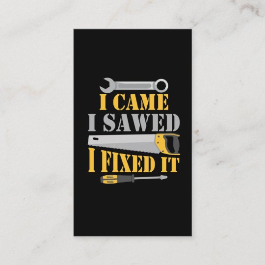 Funny Carpenter Saw Handyman Workshop Tools Business Card | Zazzle.com