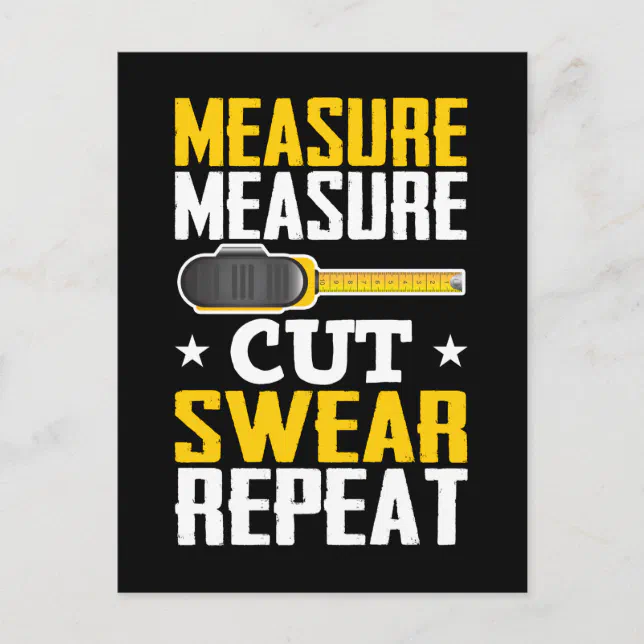 Funny Carpenter Woodworking Joke Handyman Postcard | Zazzle