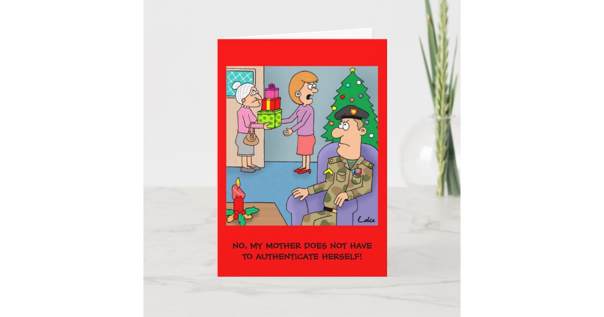 Funny cartoon Army Soldier Military Christmas card | Zazzle.com
