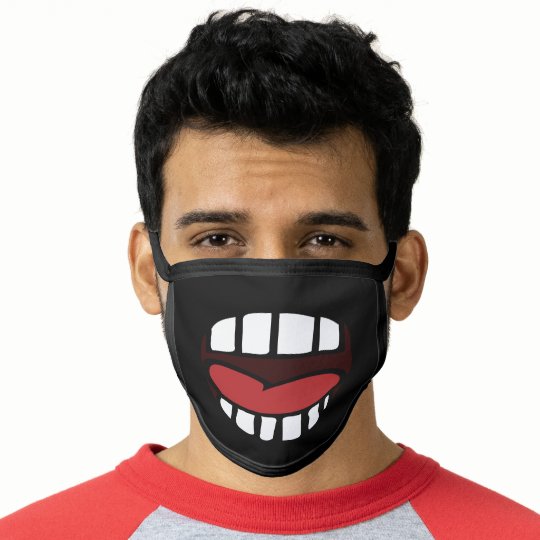 Funny Cartoon Big Mouth Big Teeth Laughing Face Mask | Zazzle.com